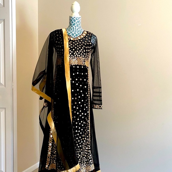 Salwars | Mirror Work Anarkali Gown Indian Pakistani | Poshmark